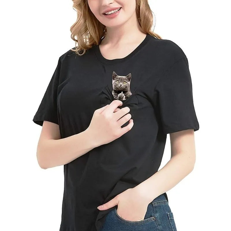Hidden Middle Finger Signed Funny Cat Printed T-Shirt – Thebeautynorth™